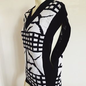 Vintage | Sweaters | Vintage 8s B W Open Sided Sweater | Poshmark